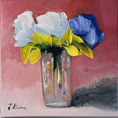 JOSE LIMA OIL PAINTING IMPRESSIONIST ART COLLECTIBLE 10x10 FLOWERS | eBay