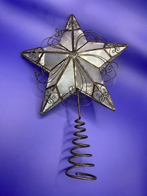 Nostalgic Large 11” Capiz Shell Star Tree Topper Bronze Pearl Christmas ...
