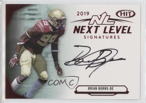 2019 Sage Hit Premier Draft Next Level Signatures Brian Burns Rookie ...