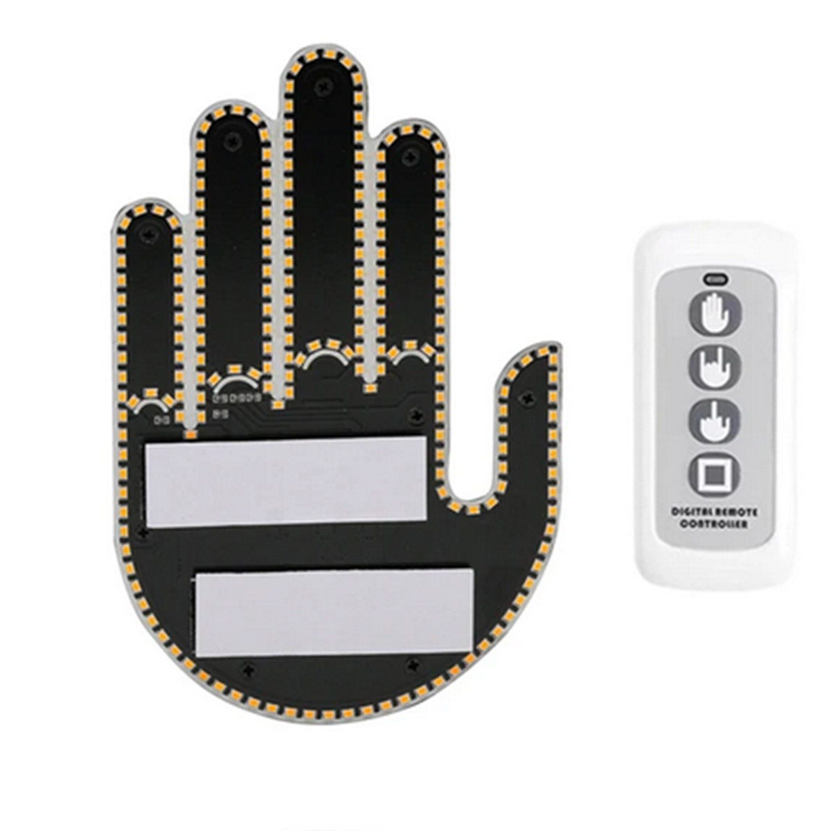 LED Car Gesture Light Rear Window Warning Finger Signal Lamp Funny ...