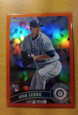 2011 Josh Lueke (RC) Topps Chrome Orange xFractor #192 Seattle Mariners ...