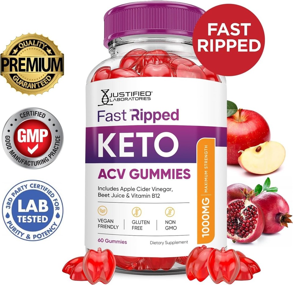 3 Pack Fast Ripped Keto Acv Gummies Advanced Formula 1000mg 60 Ct