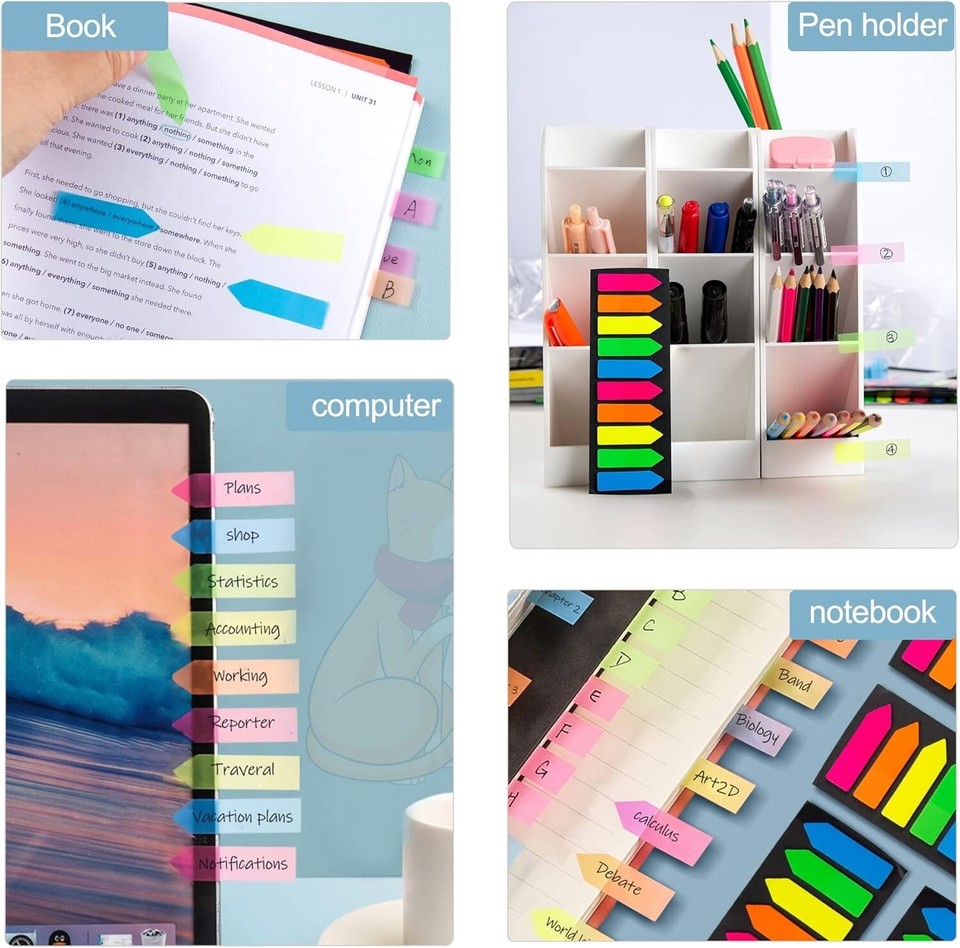 Repositionable Arrow Sticky Note Tabs - 2400 Pcs, Perfect for ...