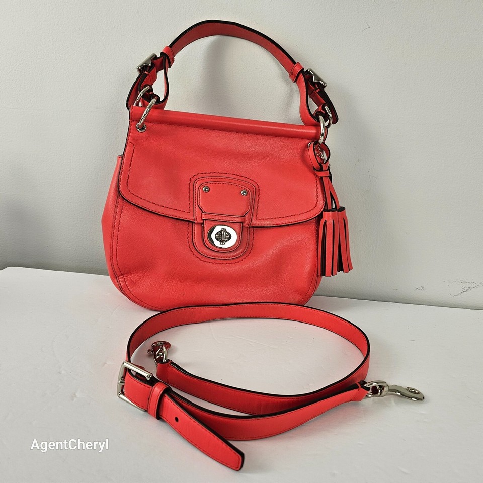 COACH Willis Coral Glovetanned Leather 22382 Crossbody Shoulder Bag ...