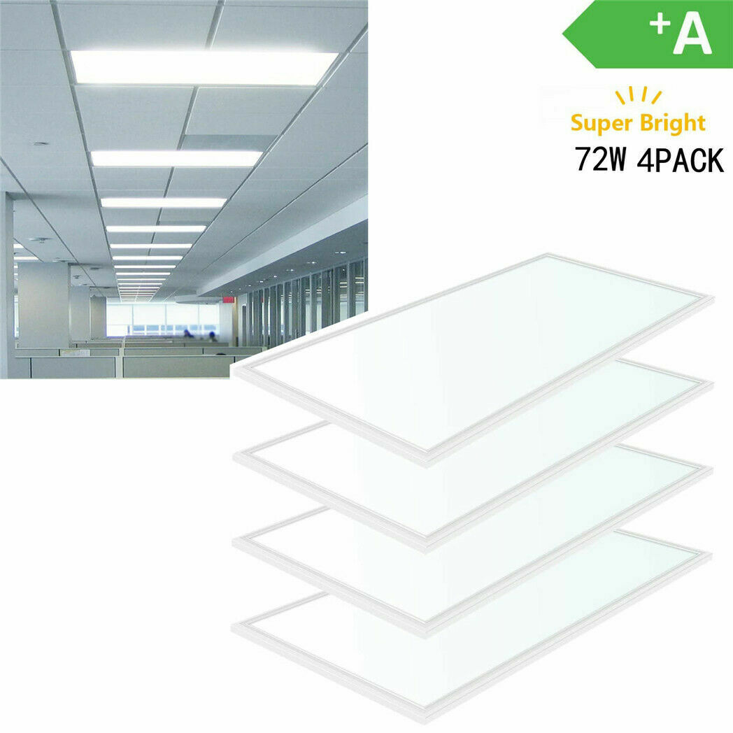 4 Pack 2x4' LED Panel Celling Light Troffer Edge-Lit Flat 72W 6500K ...