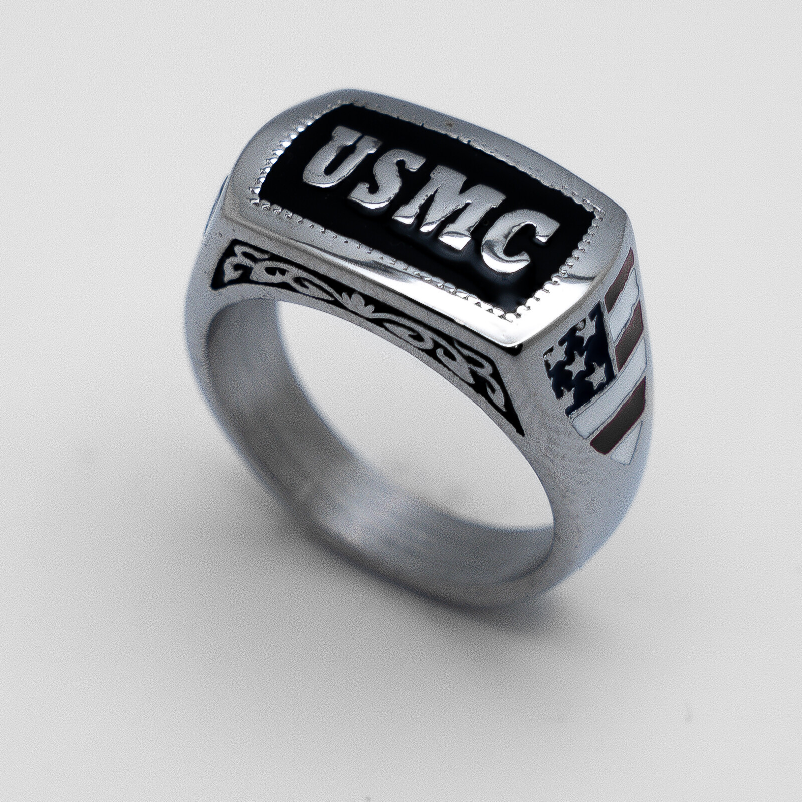 Unisex Stainless Steel USMC Military Marine Ring 123 | eBay