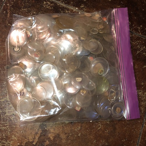 LARGE LOT ANTIQUE GLASS WATCH CRYSTALS FOR POCKET WATCHES Plus !!MIXED ...