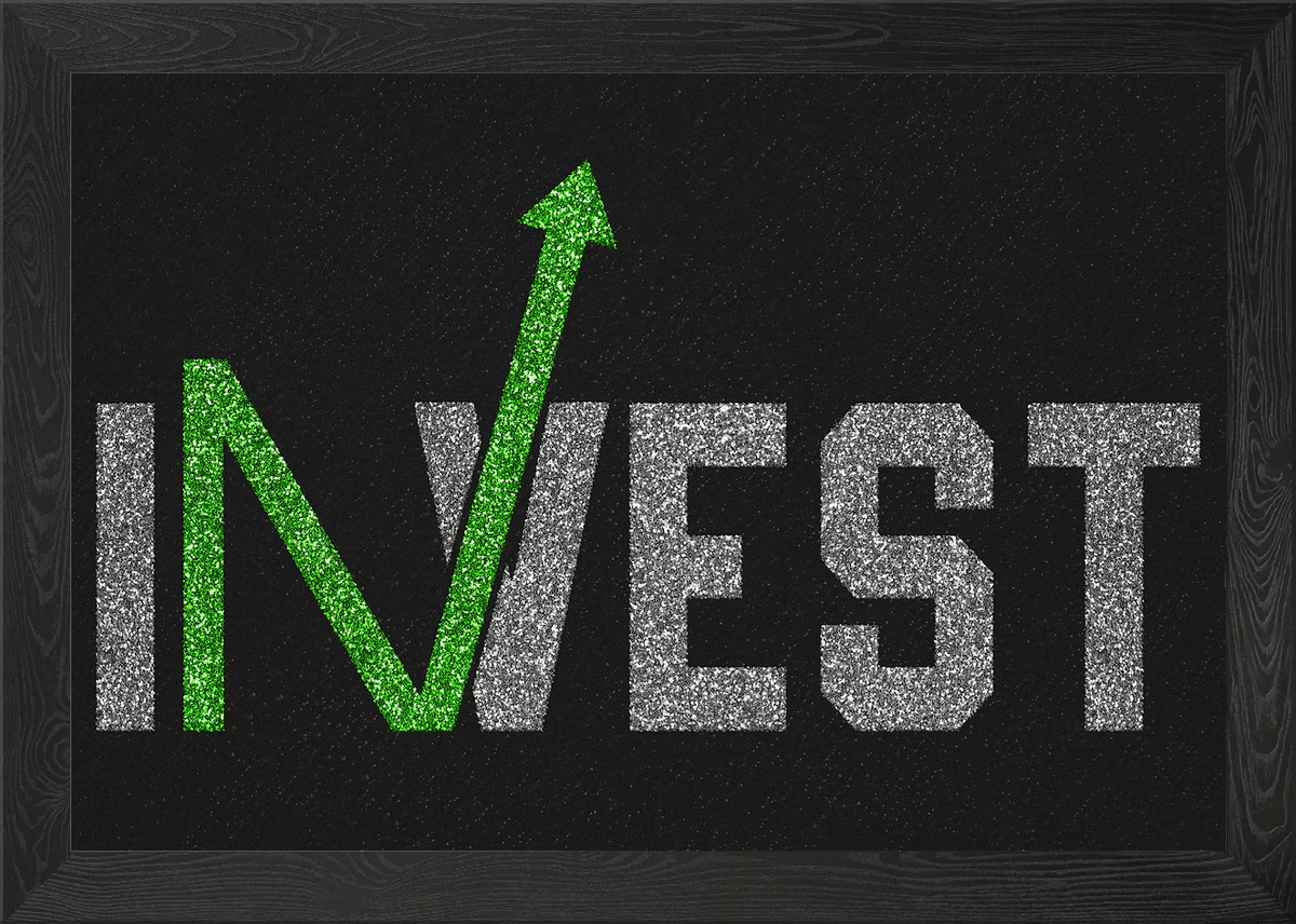 Invest Up Arrow Glitter Framed Wall Art Poster Canvas Print Picture ...