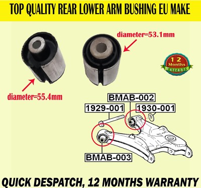 BMW X5 E53 E60 E61 REAR AXLE SUBFRAME TRAILING ARM SWING BUSHES BUSH ...