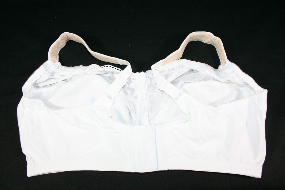 135X02 Glamorise 9810 Soft Shoulders Jacquard & Lace Soft Cup Bra 46F ...