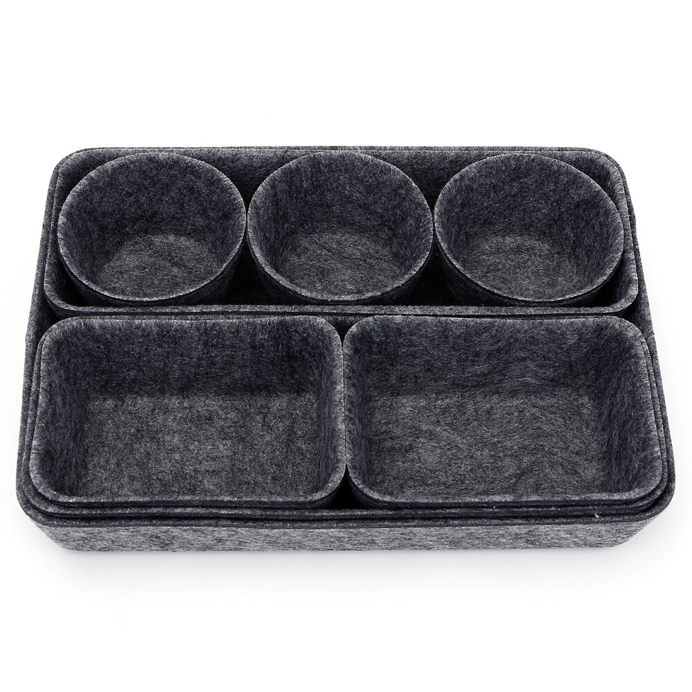 8 Pack Drawer Organizer Trays Felt Desk Drawer Storage Box Bins Home ...