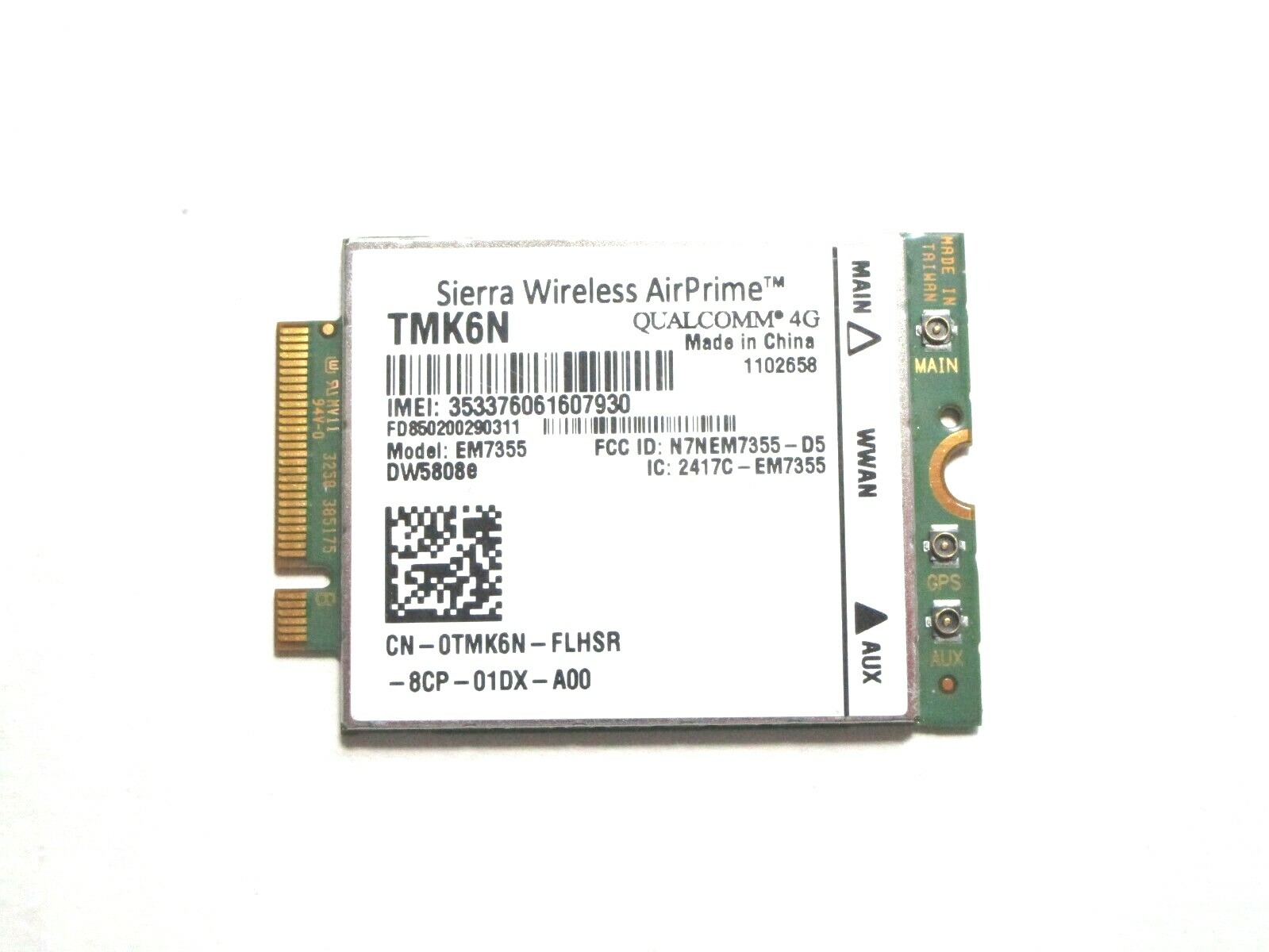 Sierra Wireless Airprime Qualcomm 4G EM7355 DW5808e Card -IVA01- TMK6N ...
