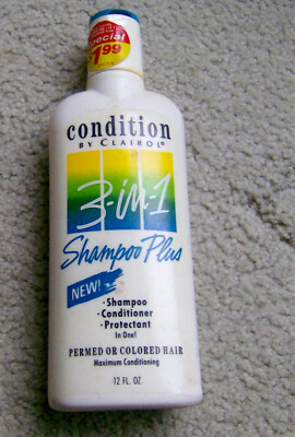 RARE vintage early 1990s CLAIROL condition SHAMPOO BOTTLE retro hair ...
