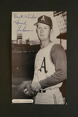 Marcel Lachemann signed Vintage Oakland A's J.D. McCarthy Baseball ...