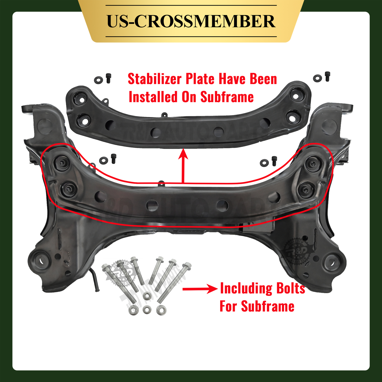 New Front Suspension Subframe K-Frame Crossmember V6 For 2001-2004 Ford ...