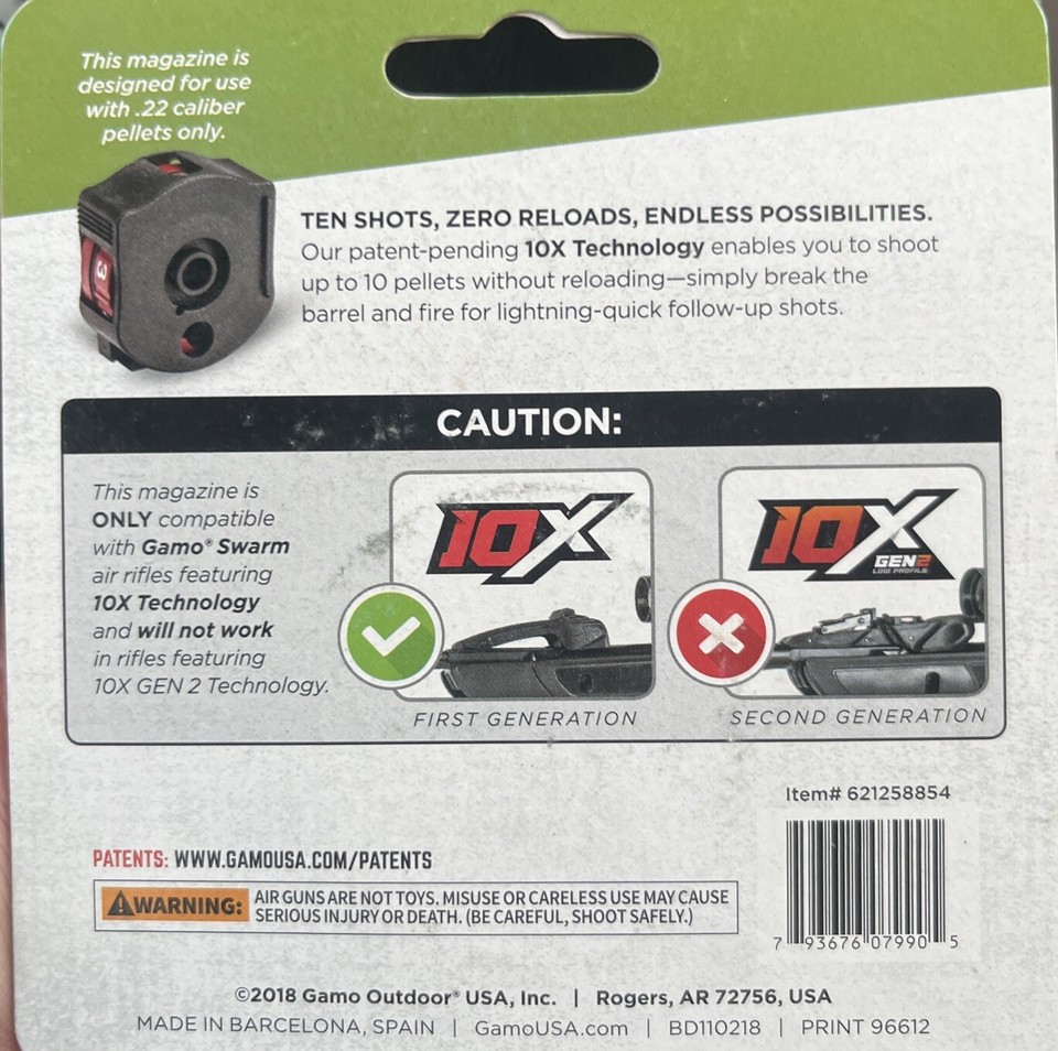 Gamo SWARM GEN1 10X .22 Quick-Shot MAGAZINE 10X Technology 793676079905 | eBay