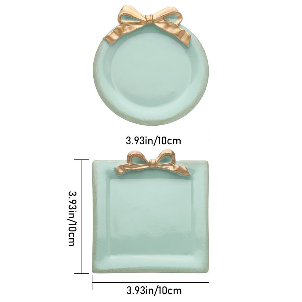 Storage Tray Resin Jewelry Dessert Cake Plate Bowknot Square Round ...