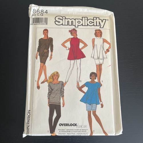 Simplicity Sewing Pattern 8684 Size LG 18-20 1988 Pants Skirt Top ...