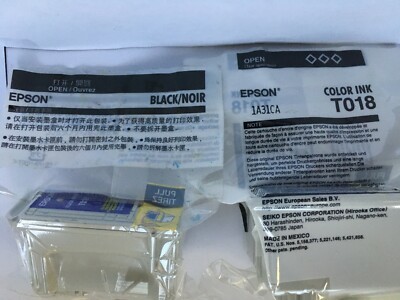 New Genuine Epson T017 Black T018 Color Ink Cartridges, 1000 ICS MFP | eBay