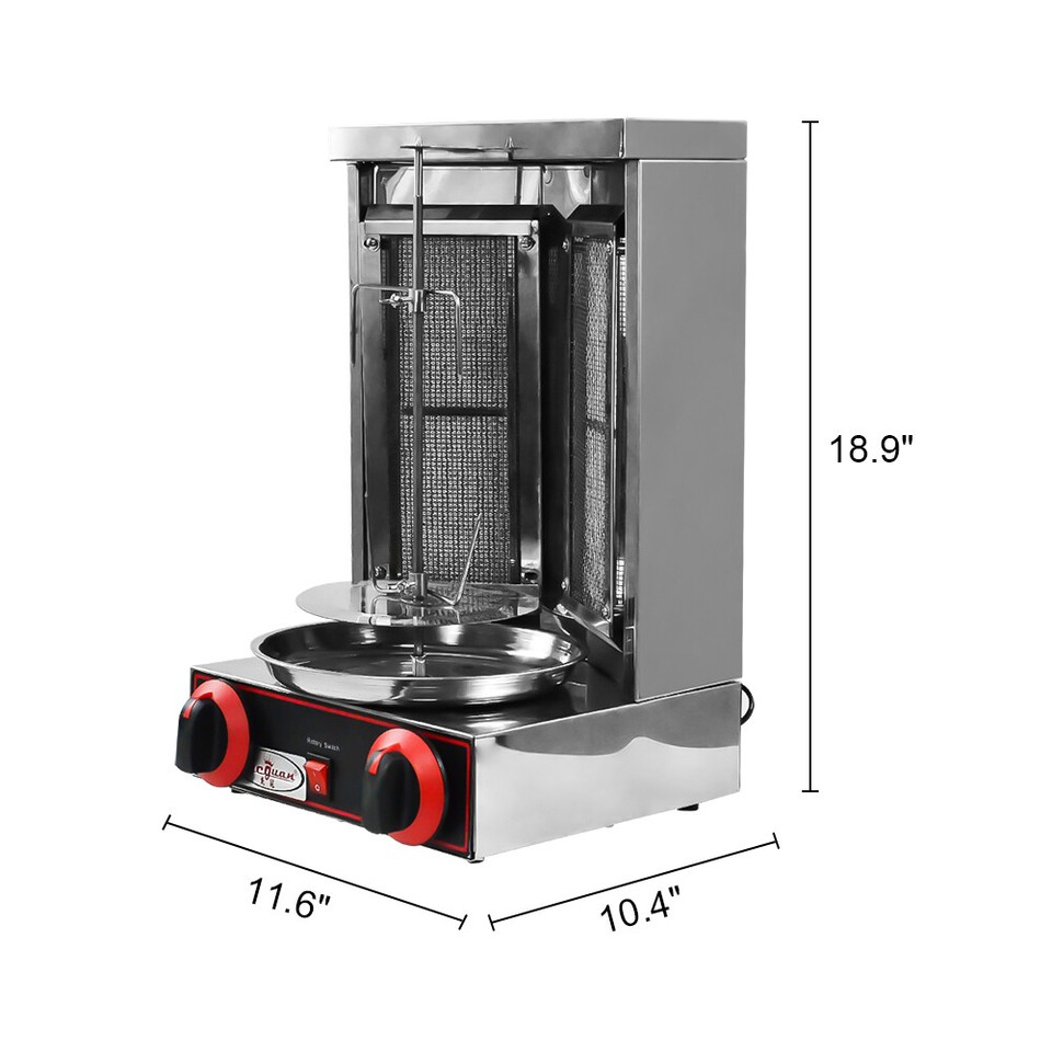 Gas Vertical Broiler Shawarma Machine Kebab Gyro Grill Machine Spinning ...