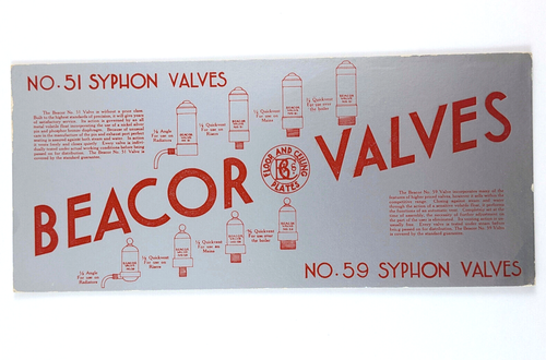 Beacor & Co Vintage Advertising Ink Blotter Syphon Valves Floor ...