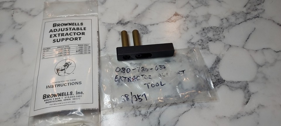 BROWNELLS ADJUSTABLE EXTRACTOR SUPPORT TOOL WITH .38/.357 and .44 ...