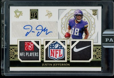 2020 Justin Jefferson Panini Triforce (RC) RPA 1/1 block chain ...