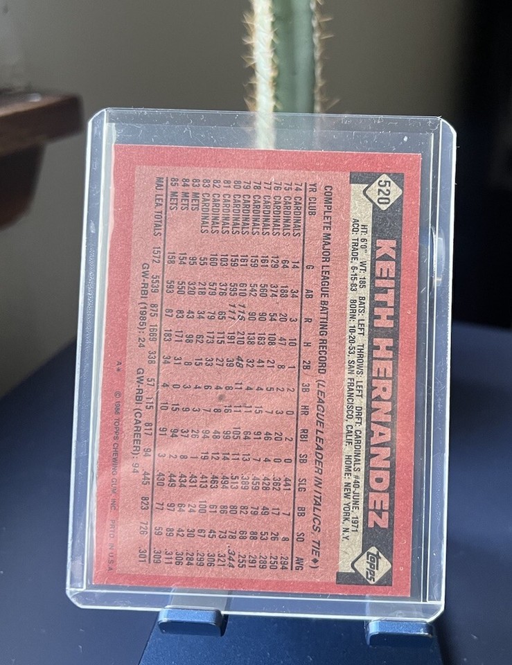 1986 Topps Keith Hernandez #520 METS PLUS BONUS CARDS | eBay