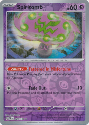 Pokemon Paldea Evolved Spiritomb Reverse Holo Rare 089/193 | eBay