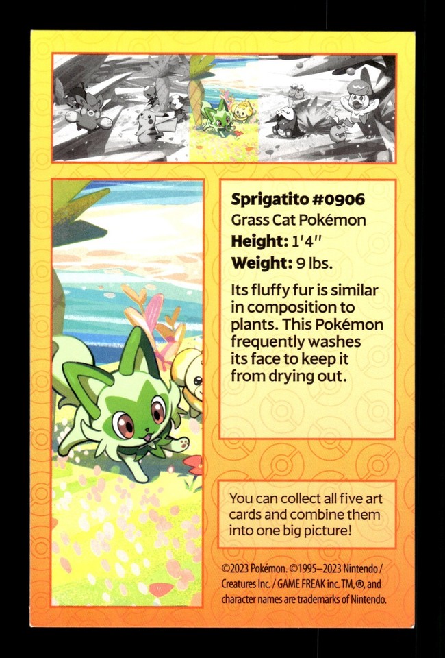 Pokemon Sprigatito #0906 Mini Tin Art Card and Sticker Set | eBay