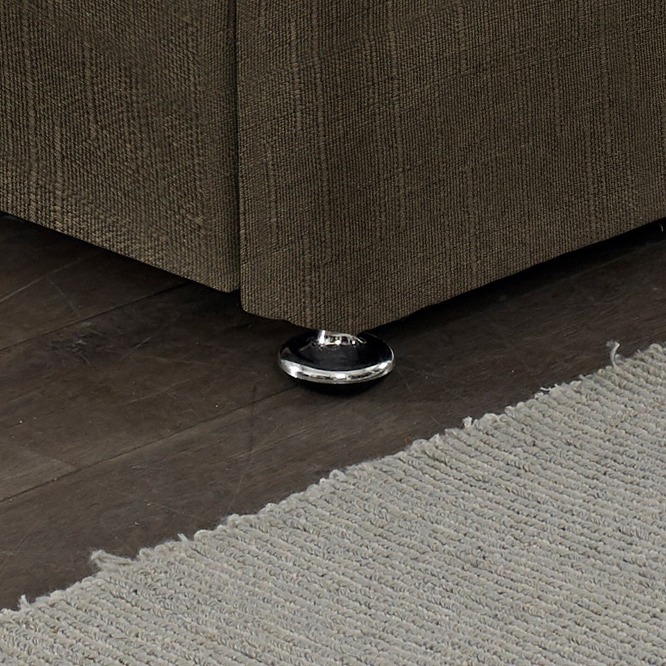 8x Chrome Feet Leg Gliders Castor & Insert For Divan Bed Base Sofa ...