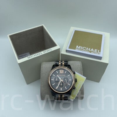 New Michael Kors MK8561 Lexington Chronograph Two-Tone Grey Quartz Men ...