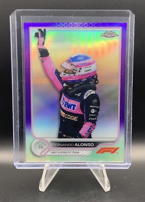 2022 Topps Chrome F1 Purple Refractor FERNANDO ALONSO/399 BWT Alpine F1 ...