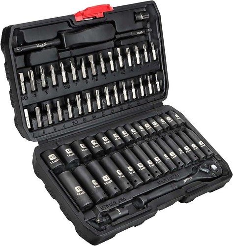 63 Piece 1/4" Impact Socket Set, Drive Socket Wrench Set Metric Deep ...