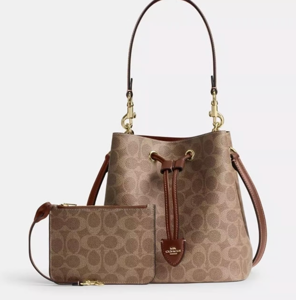 NWT Coach Rowan Bucket Bag In Signature Canvas CBH07 | eBay