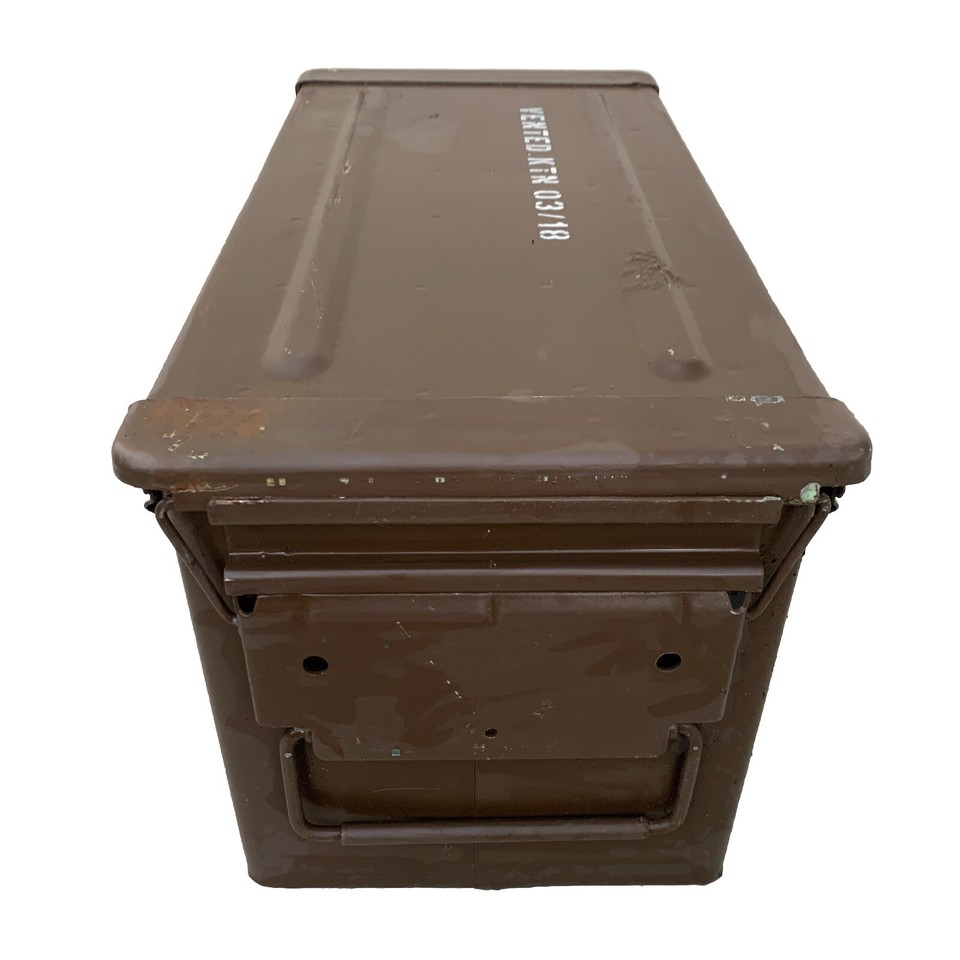 Ammo Box Large Army Metal Tin Surplus Storage W 25 x H 26 x D 49.5 cm ...