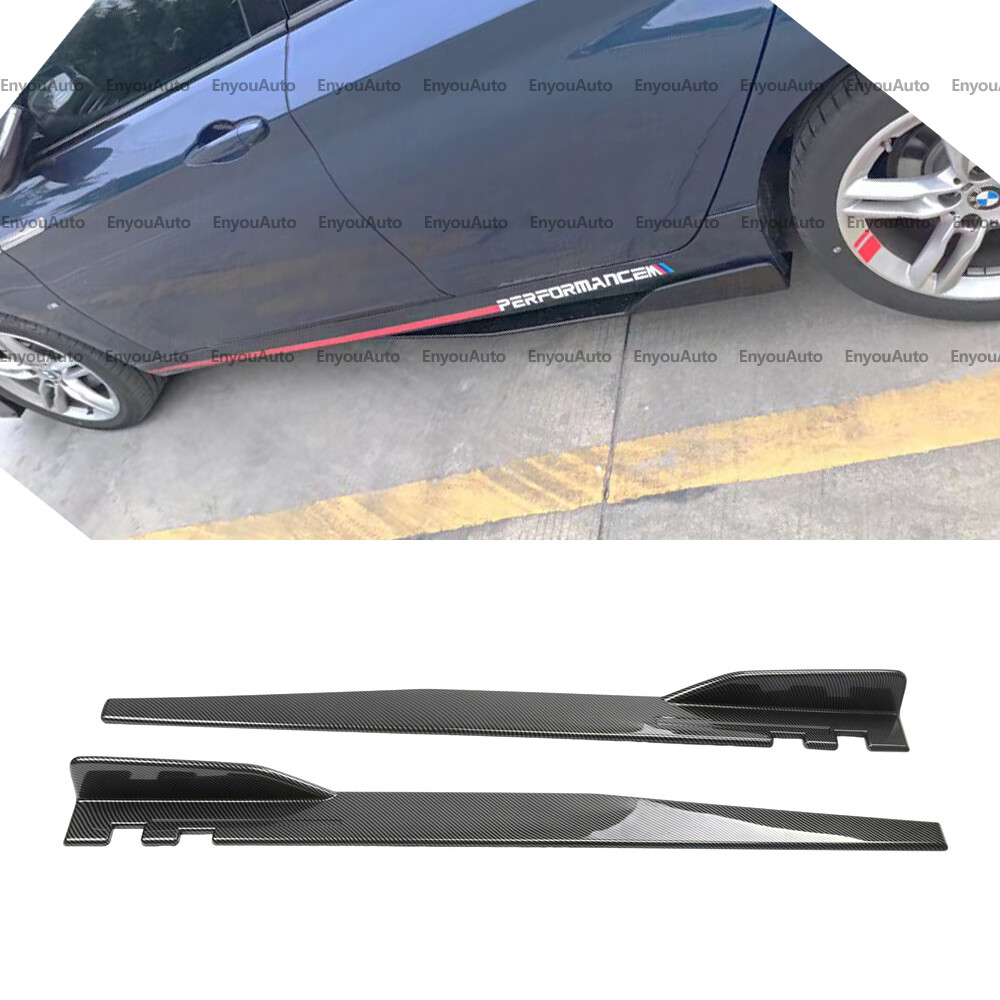 For BMW 118i 120i 128i 46" Side Skirt Rocker Panel Splitter Carbon ...
