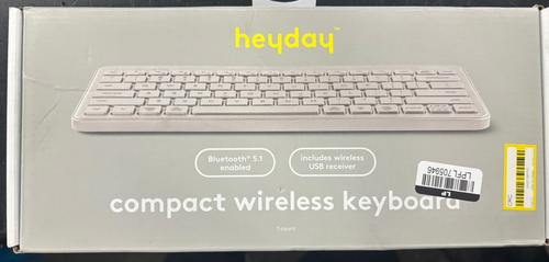 HeyDay Compact Wireless Keyboard Bluetooth 5.1 W/ Wireless USB Receiver ...