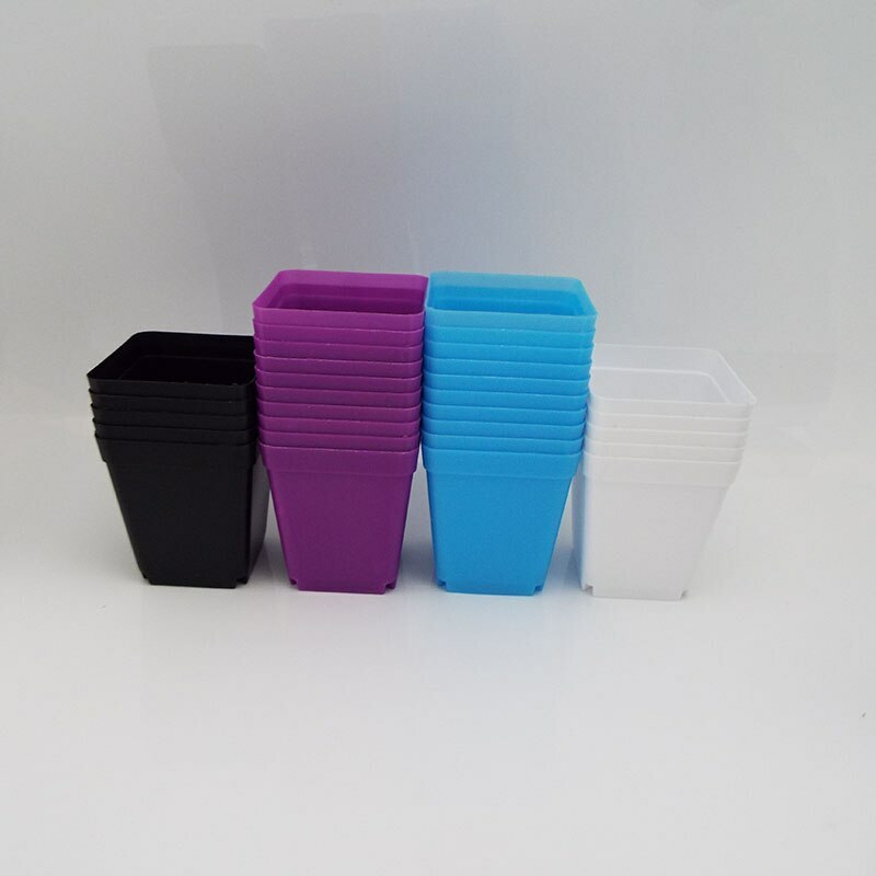 Multicolor Square Plant Small Flower Pot Plastic Succulent pots Nursery ...