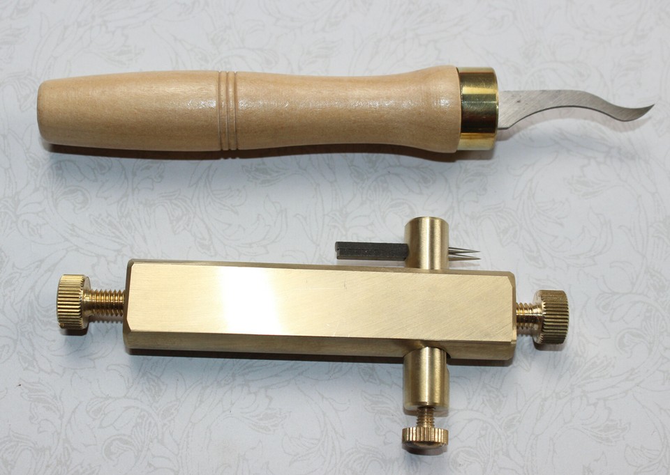 Violin maker tools, brass purfling and clean up groove knife, Luthier ...