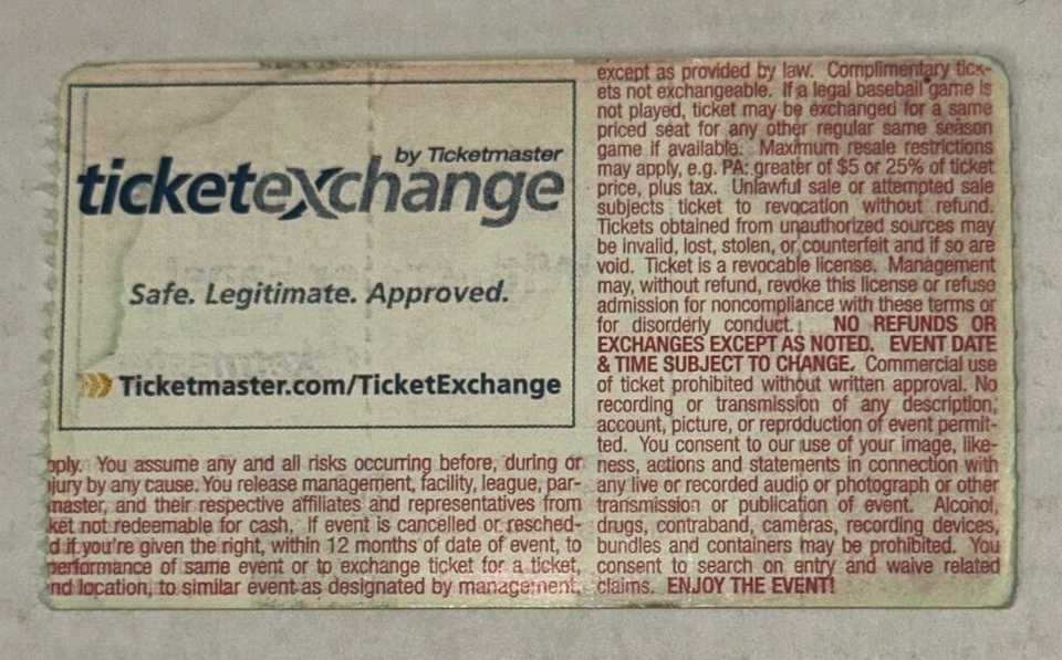 Iron Maiden Concert Ticket Stub Rock Music Verizon Amphitheater Lawn 5 ...