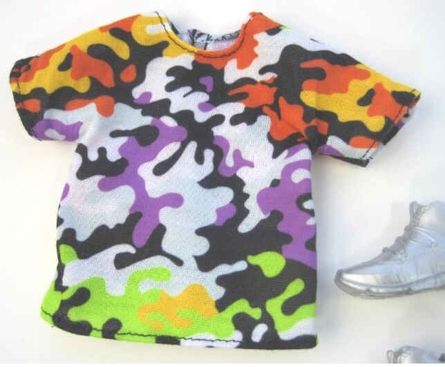 Barbie Fashionista Ken 183 Doll Outfit For Broad Body Top Shorts Silver ...