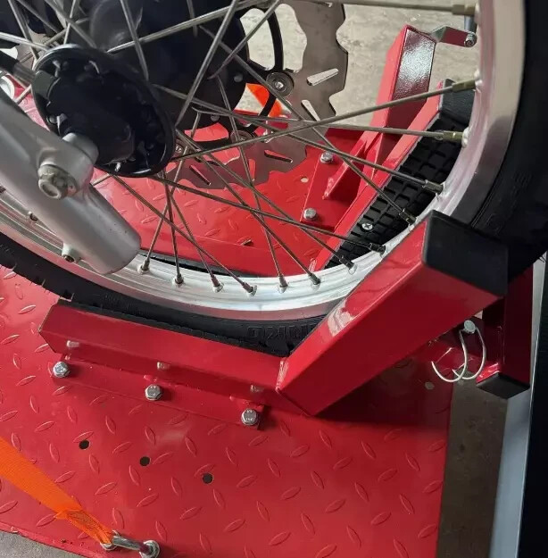 Motorcycle Wheel Vise Stop Chock Brace Accessory Heavy Duty Adjustable ...