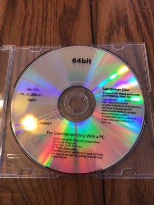 64 Bit Language Disc 1-6KBHVY FOR DISTRIBUTION ONLY WITH A PC Ships N ...