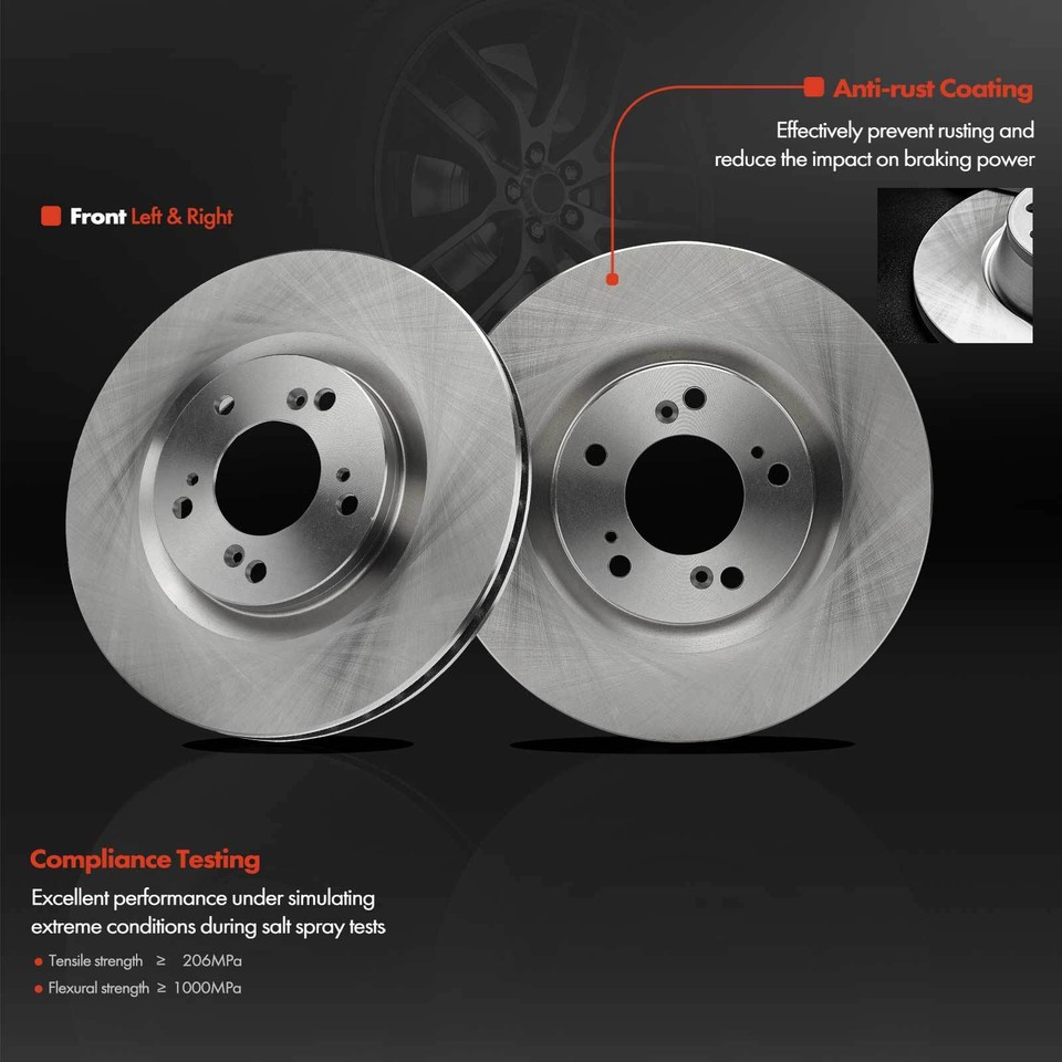 6x Front Disc Brake Rotor & Ceramic Brake Pad for Honda S2000 00-09 ...