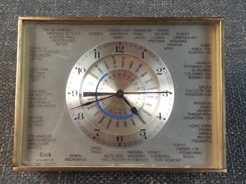 Vintage Elgin West Germany World Time Zone Clock | eBay