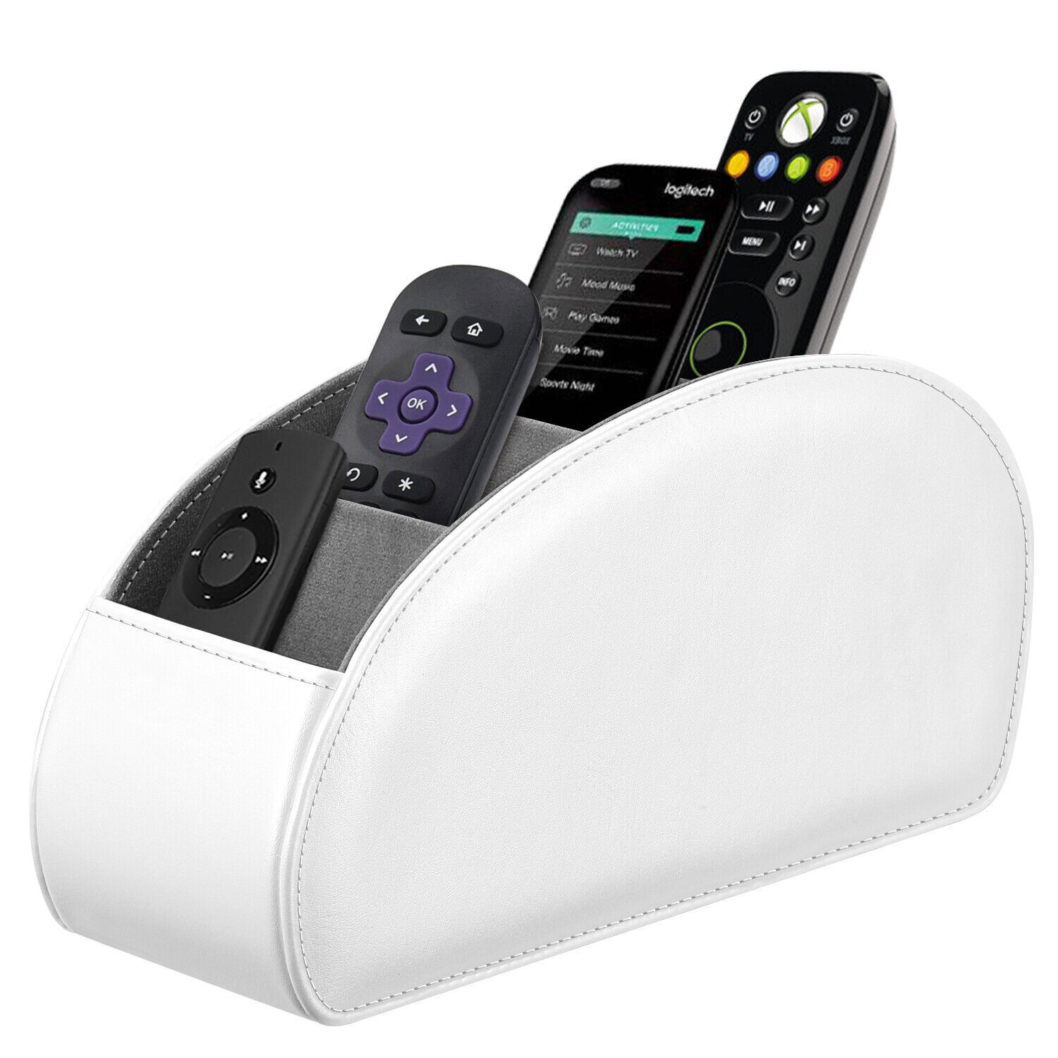 Remote Control Holder Leather TV Remote Caddy Desktop Organizer 5 ...