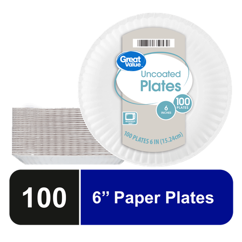 6" Uncoated Paper Plates, 100 Count - Simple and Convenient free ...