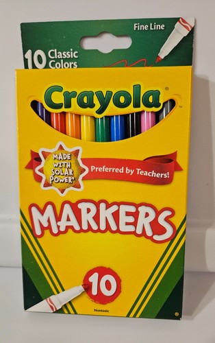 Crayola Fine Line Markers 10 Vibrant Classic Colors Perfect for ...