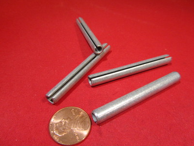 Zinc Plate Steel Slotted Roll Spring Pin, 1/4" Dia x 2 1/4" Length, 50 ...